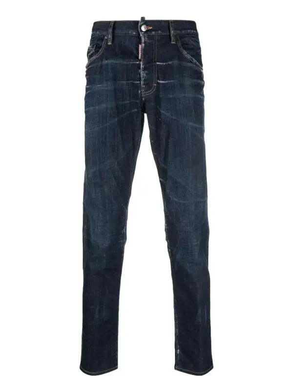 Dsquared2 Logo Patch Skater Jeans - Black