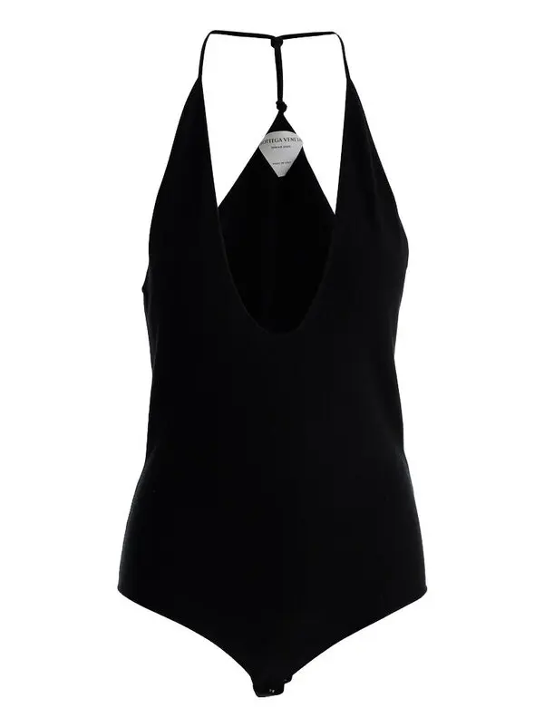 Bottega Veneta Plunge Neckline Bodysuit - Black