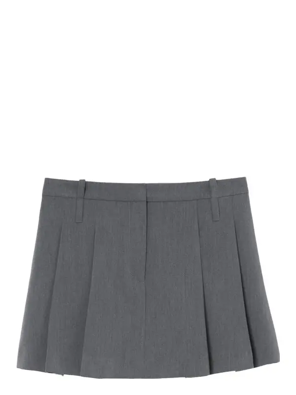 Pinko Classic Pleat Detailed Mini Skirt - Gray