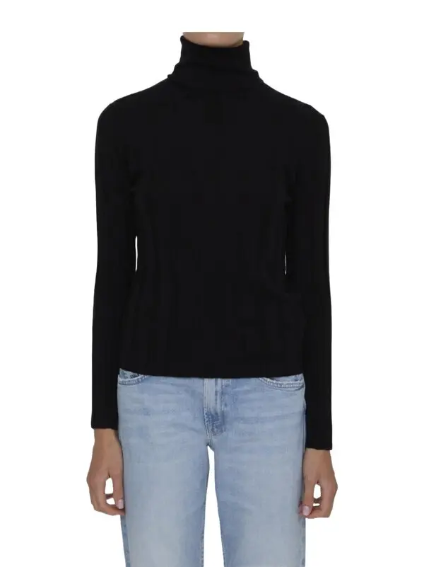 ALLUDE Ribbed Turtleneck Knitwear - Black