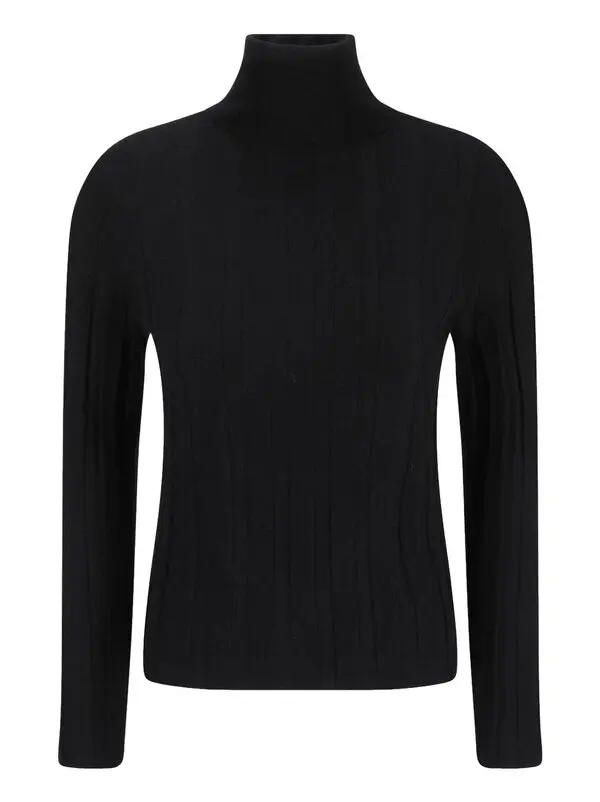 ALLUDE Ribbed Turtleneck Knitwear - Black