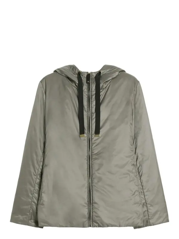 Max Mara Hooded Rain Jacket With Zip Closure And Pockets - Gray