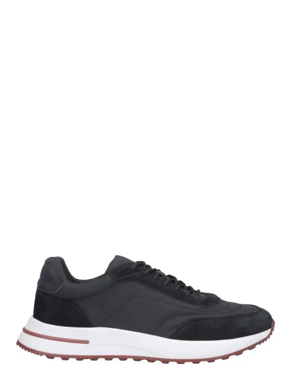 Loro Piana Week End Walk Suede Panelled Sneakers - Black