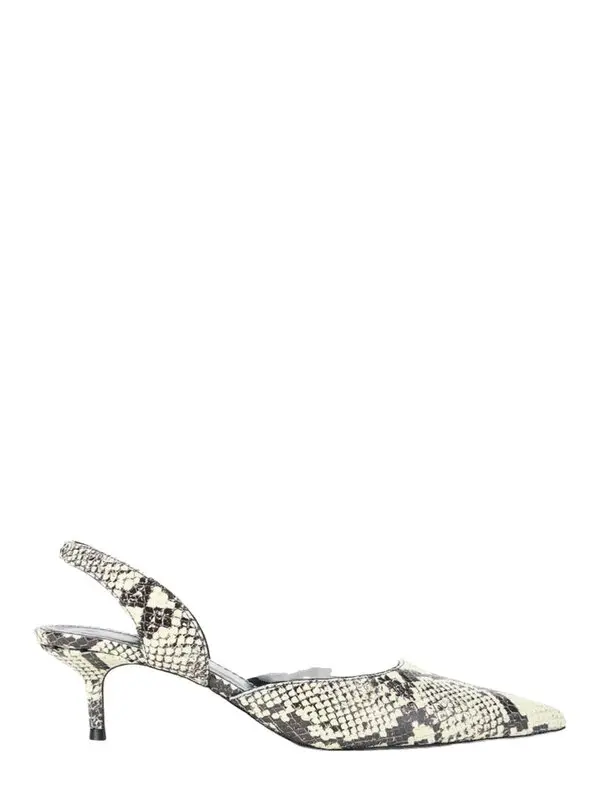Staud Sebastian Snakeskin Pointed Toe High-heeled Sandals - White Snake