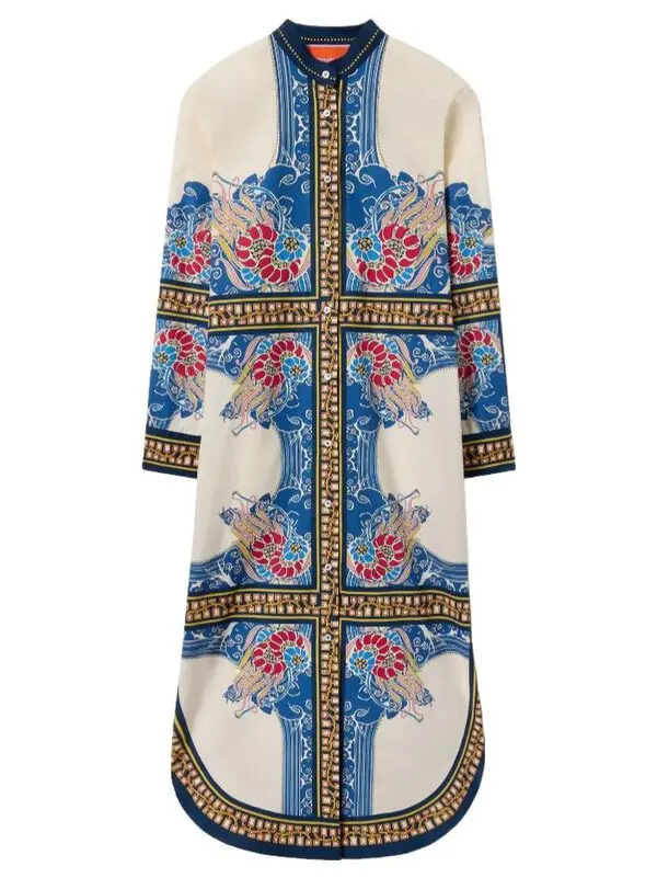 La DoubleJ Sundowner Printed Tunic Dress - Nude