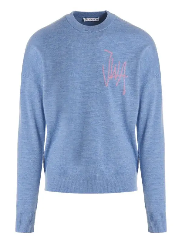 J.W.ANDERSON Logo Intarsia-knitted Jumper - Blue