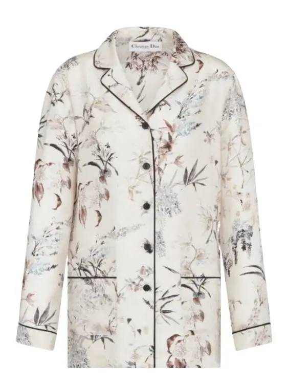 Dior All-over Floral Printed Button-up Shirt - White