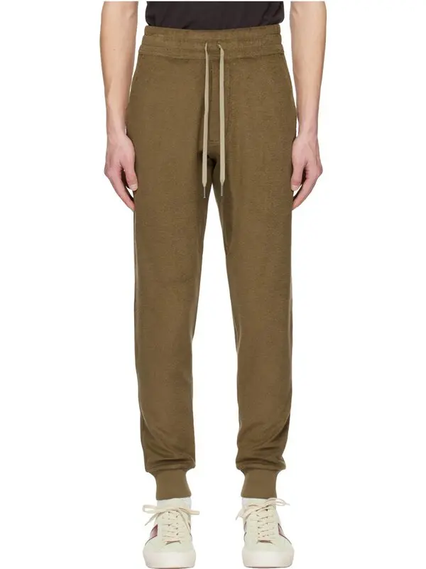 TOM FORD Tapered Leg Drawstring Track Pants - Green