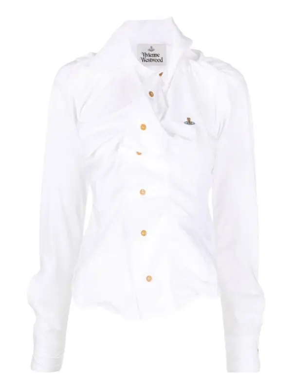 VIVIENNE WESTWOOD Orb Logo Embroidered Shirt - White