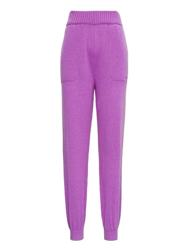 MSGM Knitted Track Pants With Elastic Waistband - Purple