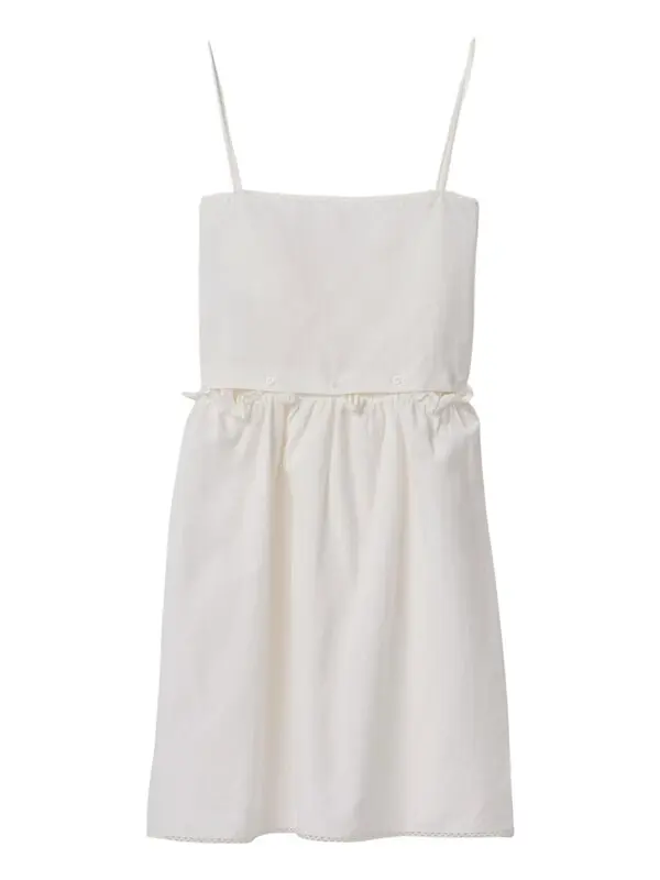 Miu Miu Sleeveless Dress With Logo Detail - White