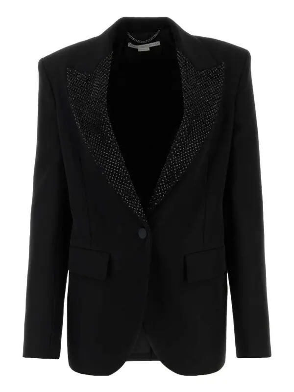 Stella McCartney Single Breasted Embellished Blazer - Black