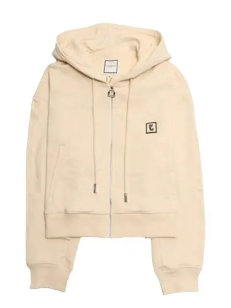 WOOYOUNGMI Zip-up Hoodie With Embroidered Patch - Nude