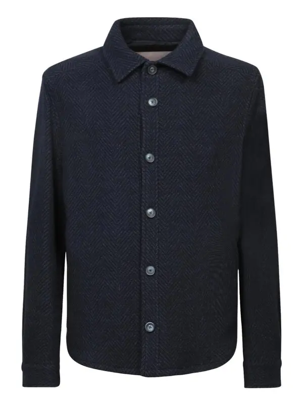 Herno Buttoned Long Sleeve Shirt Jacket - Black