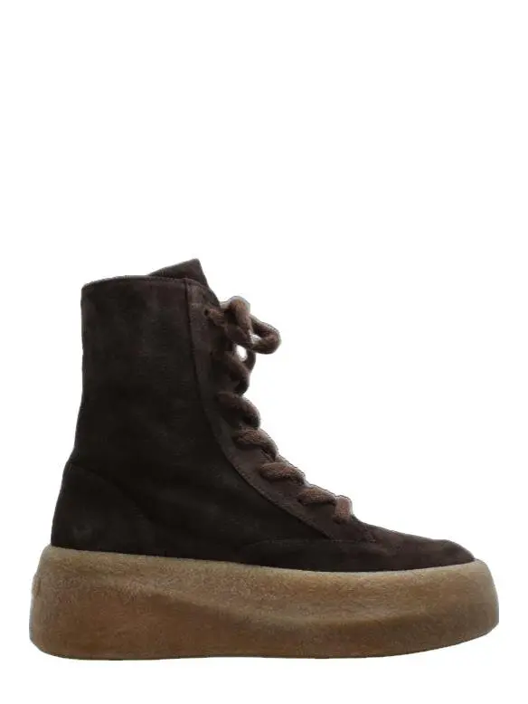 VIC MATIE Round Toe Lace-up Ankle Boots - Black