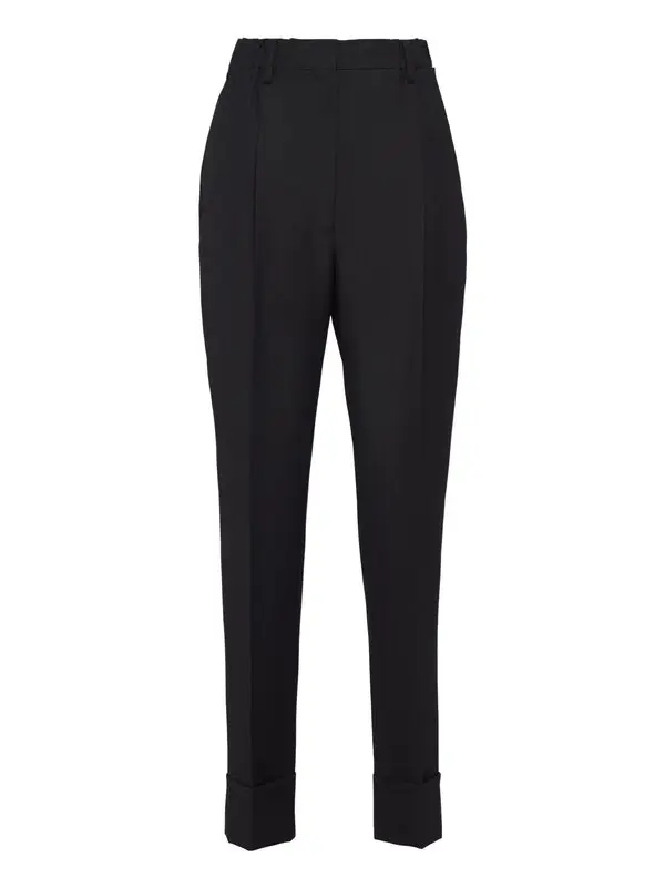 Prada Pleated Tailored Trousers - Black