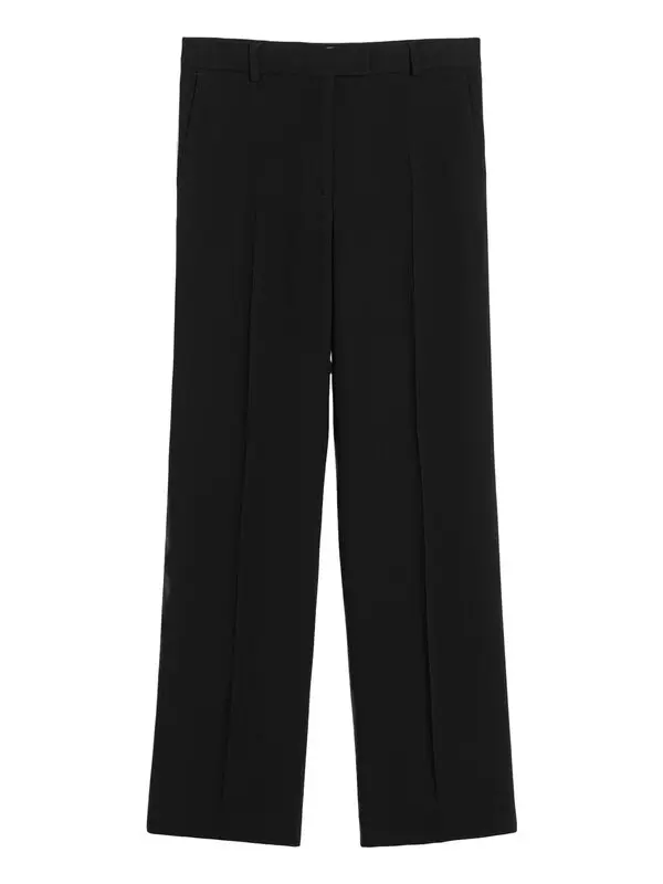 TOTEME Straight Leg Pants With Slit Cuffs - Black