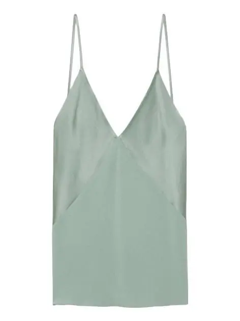FORTE_FORTE Satin Spaghetti Strap Top - Lichene