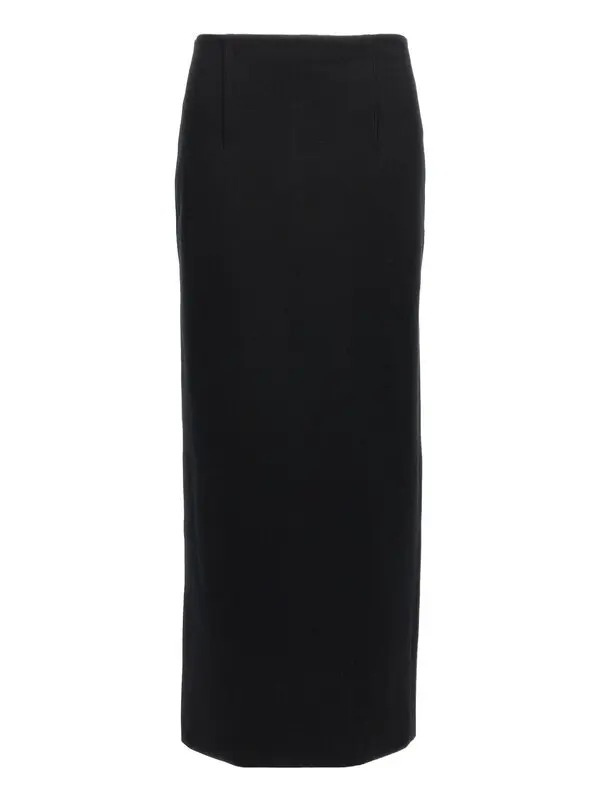 Auralee Stretch Double Face Knit Maxi Skirt - Black