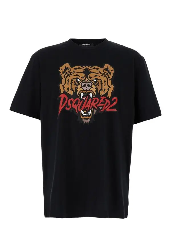 Dsquared2 Logo Printed Crewneck T-shirt - Black