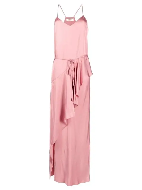 TWINSET Maxi Dress With V-neck And Draped Detail - Pink