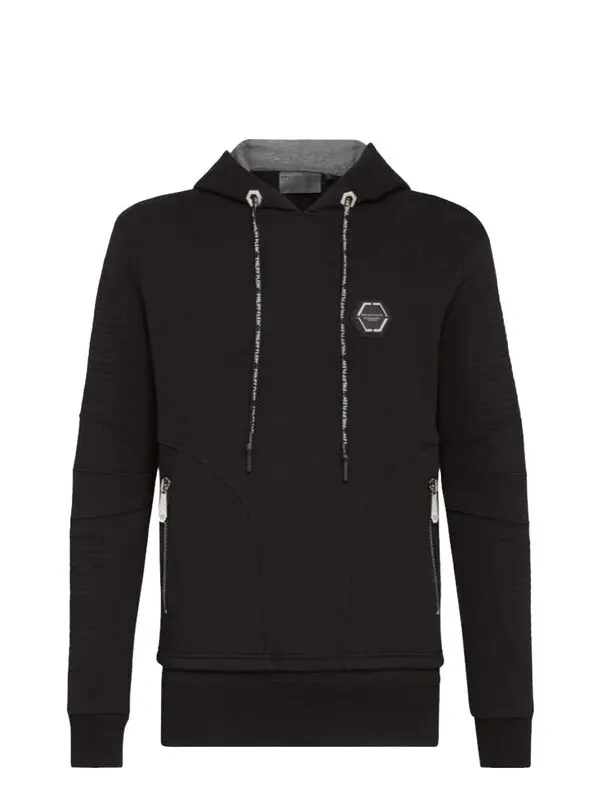 Philipp Plein Logo Detail Hooded Sweatshirt - Black