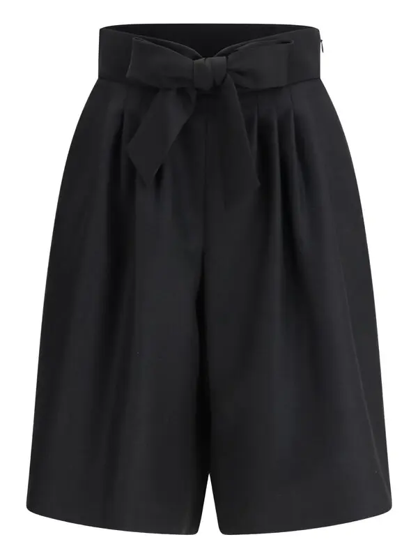 Valentino Garavani Bow Detailed Pleated Shorts - Black