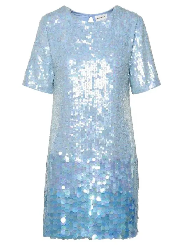 P.a.r.o.s.h Sequin Embellished Mini Dress - Blue