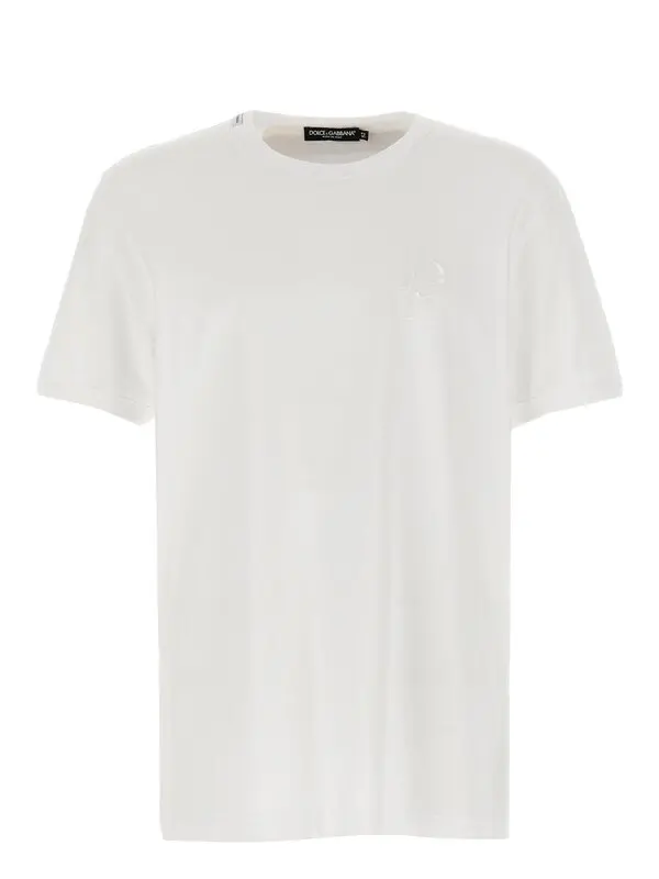 Dolce & Gabbana Dolce Gabbana Logo Embroidered Crewneck T-shirt - White