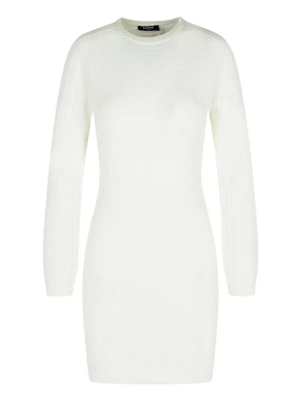 Balmain Monogram Knitted Mini Dress - No
