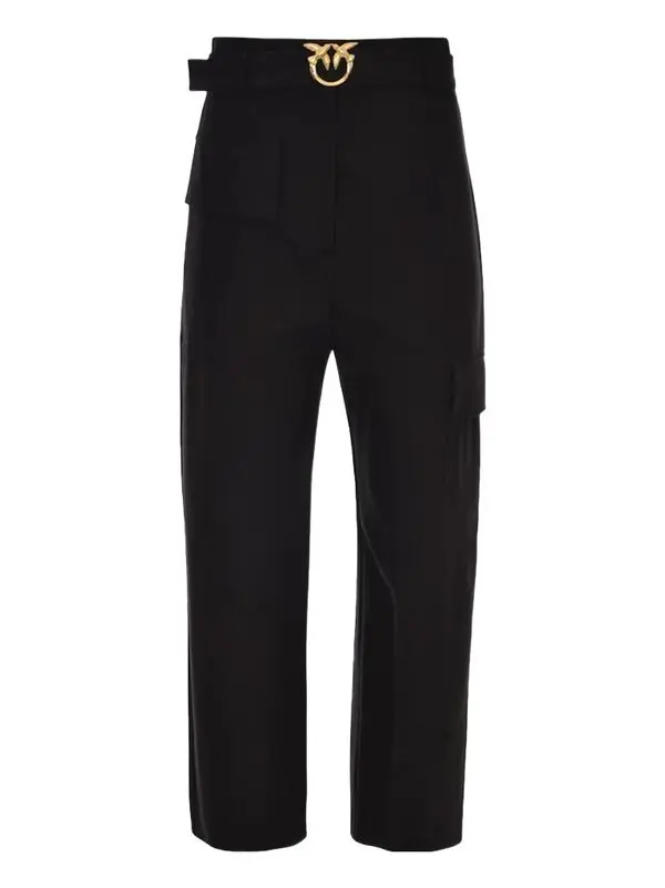 Pinko Logo Casual Pants - Black
