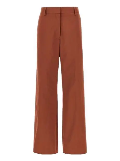 Dries Van Noten Mid-waisted Taffeta Trousers - Red