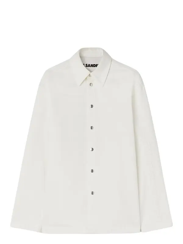 JIL SANDER Long-sleeved Buttoned Denim Shirt - White