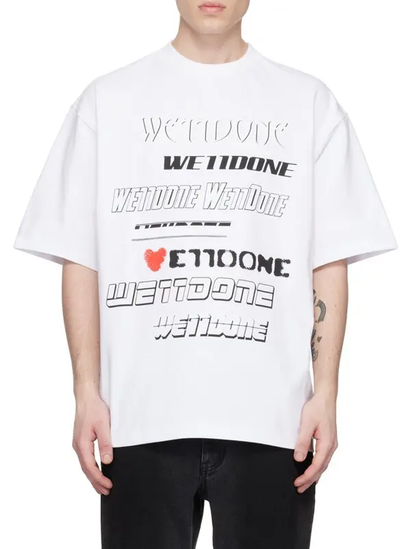 We11Done Logo-print Cotton T-shirt - White