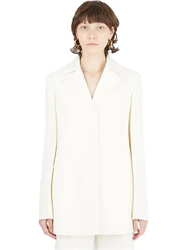 JIL SANDER Padded Shoulder Tailored Blazer - White