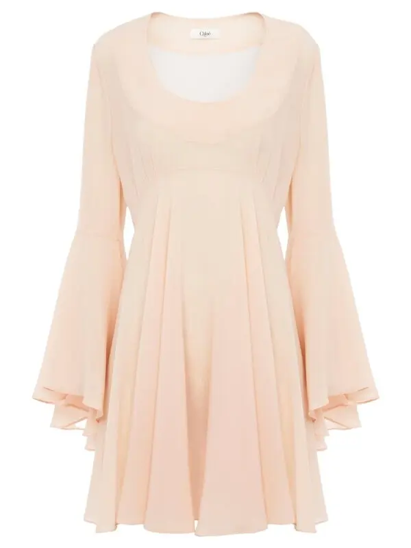 Chloé Flared Mini Dress - Pale Pink