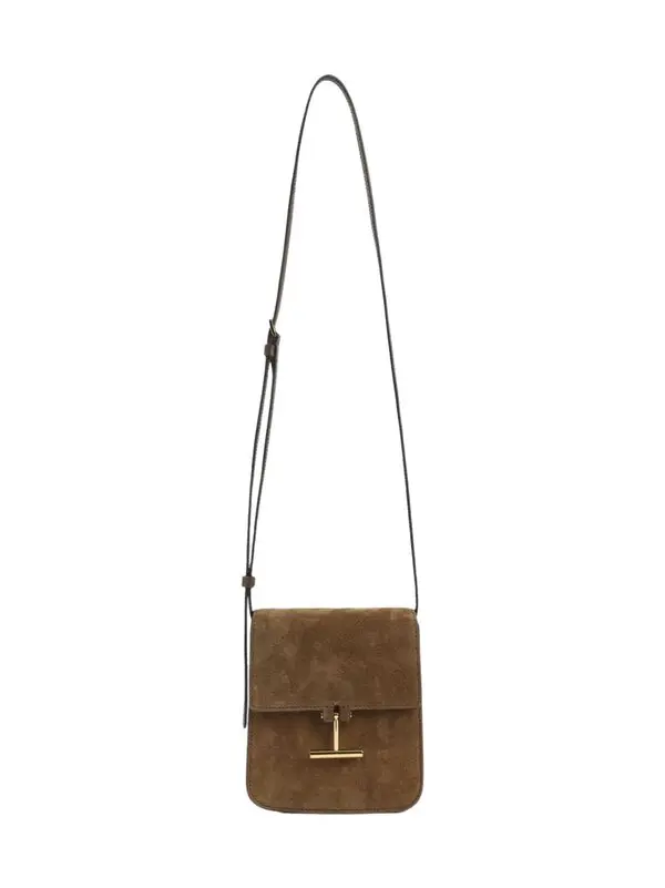 TOM FORD Logo Plaque Shoulder Bag - Brown