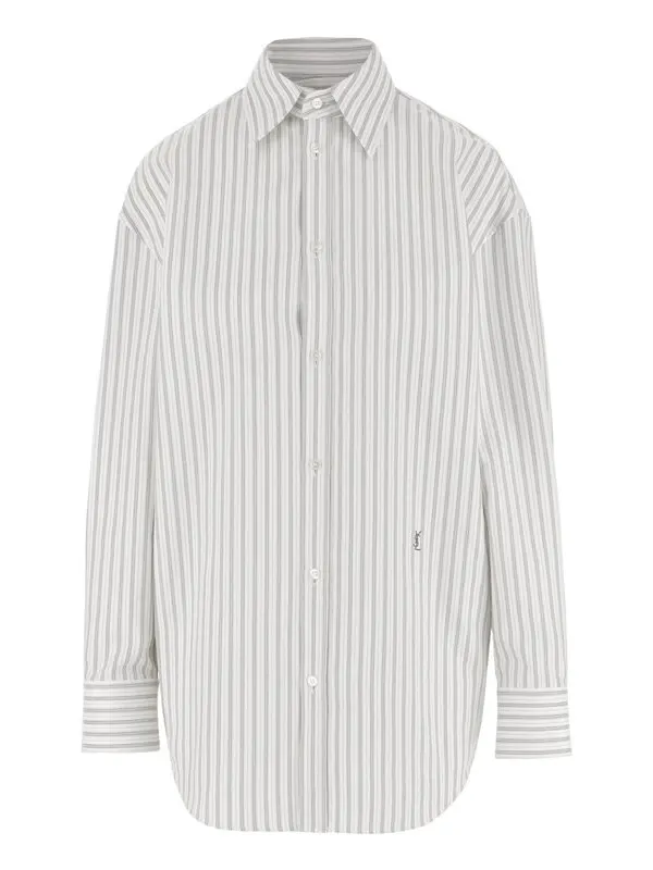 Saint Laurent Striped Button-up Shirt - White
