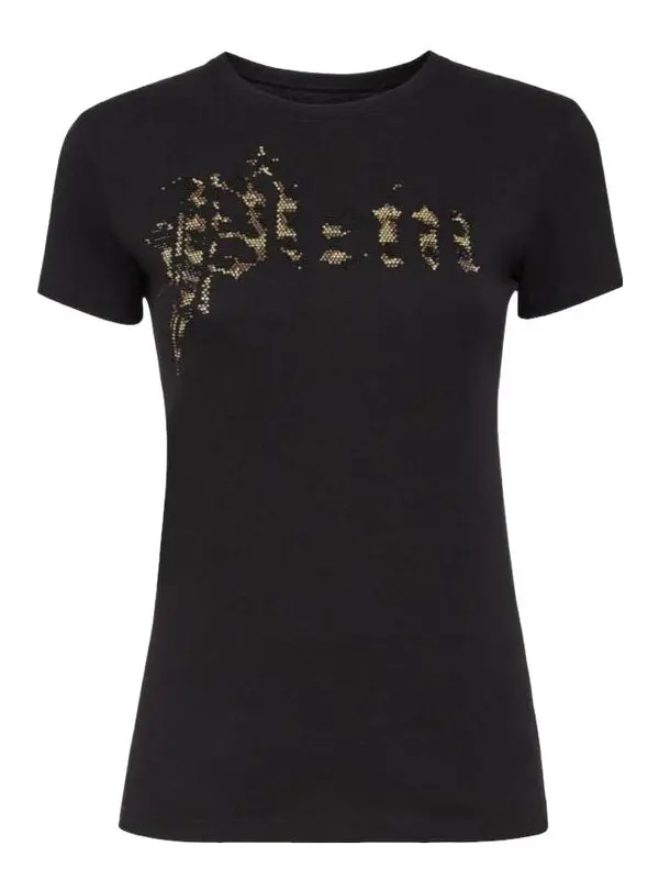 Philipp Plein Embellished Logo T-shirt - Black