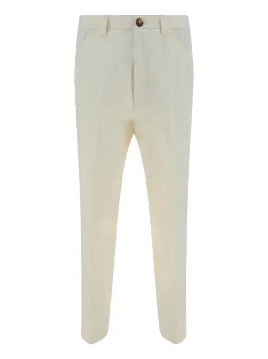 Brunello Cucinelli Straight-leg Tailored Trousers - White