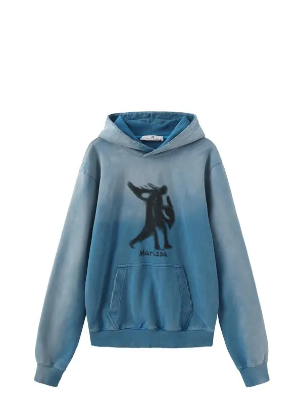 Marissa Chiara Long Sleeve Hooded Sweatshirt - Blue
