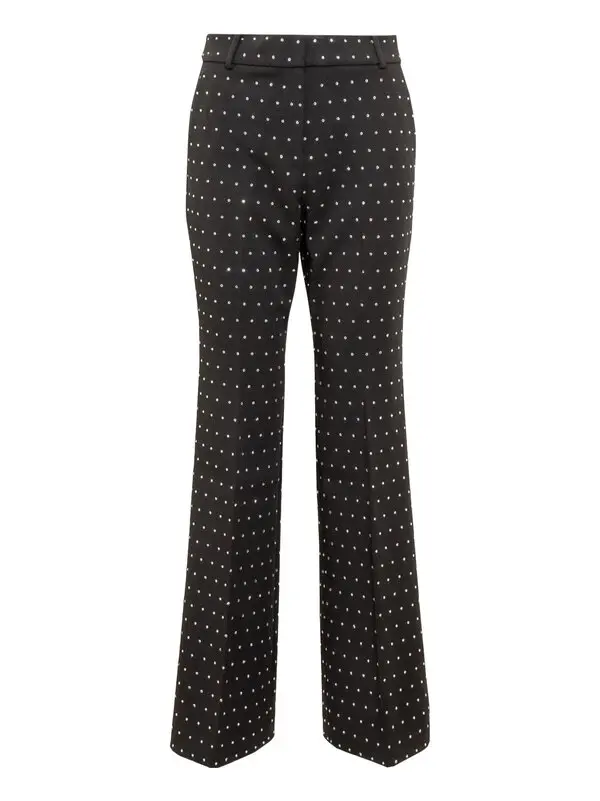 Michael Kors Crystal Embellished Boot-cut Trousers - Black