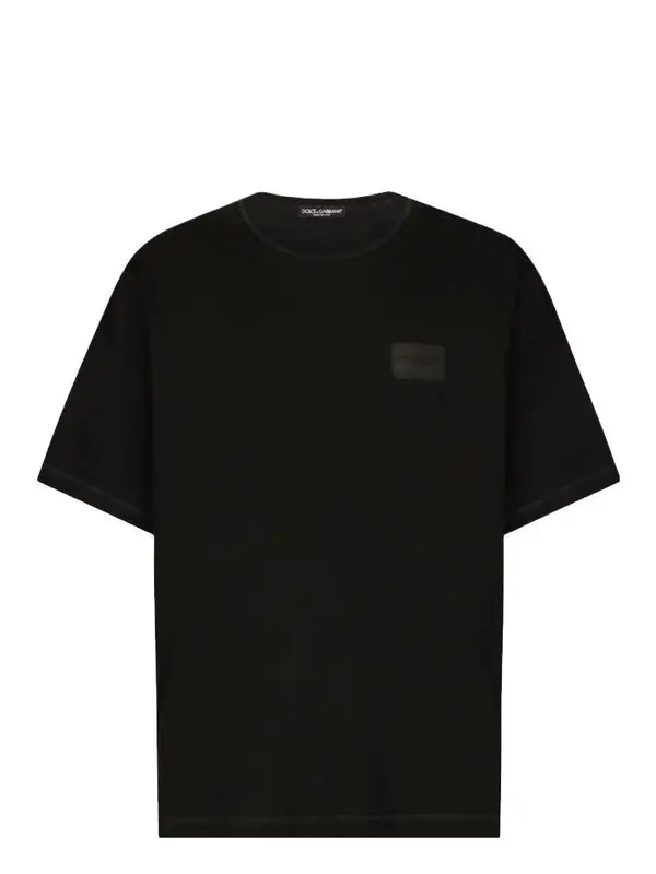 Dolce & Gabbana Dolce Gabbana Branded Tag Crewneck T-shirt - Black