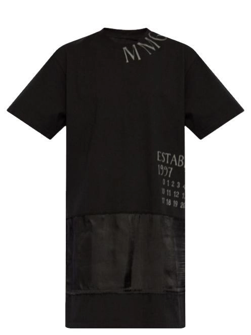MAISON MARGIELA Short-sleeve Printed T-shirt Dress - Black