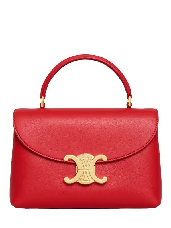 Celine Teen Nino Bag In Supple Grained Calfskin - Super Red