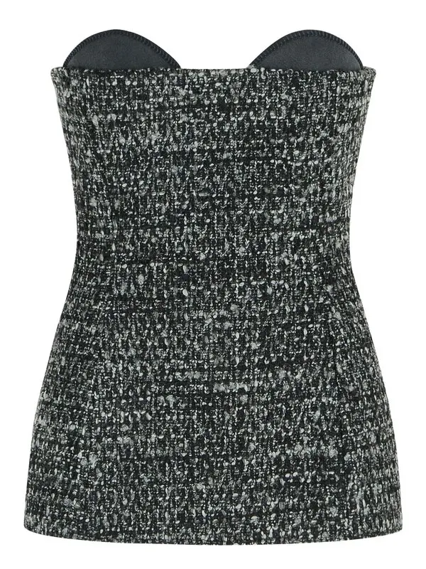 DIESEL® Tweed Sweetheart Bandeau Top - Black