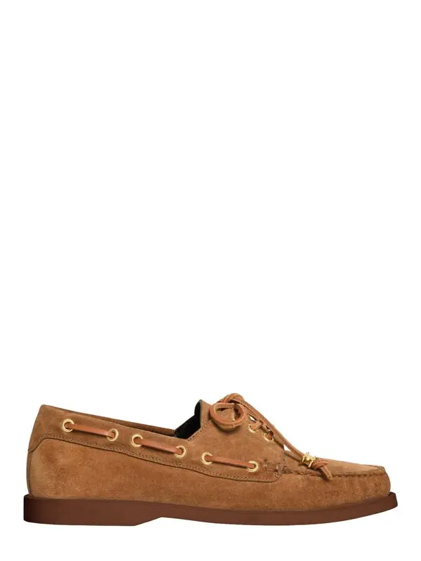 Celine Bateau Suede Calfskin Shoes - Brown