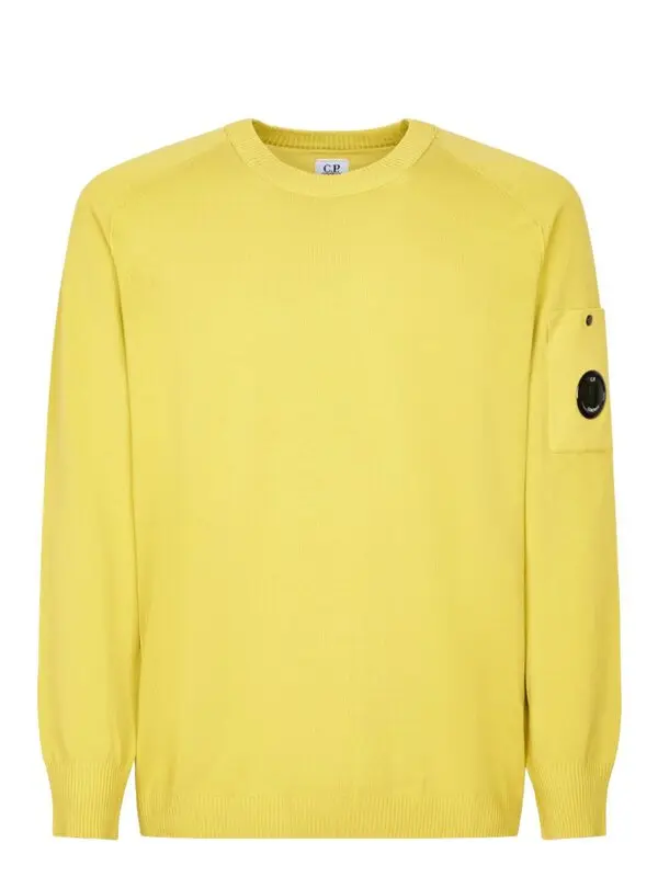 C.P. COMPANY Crewneck Lens Jumper - Yellow