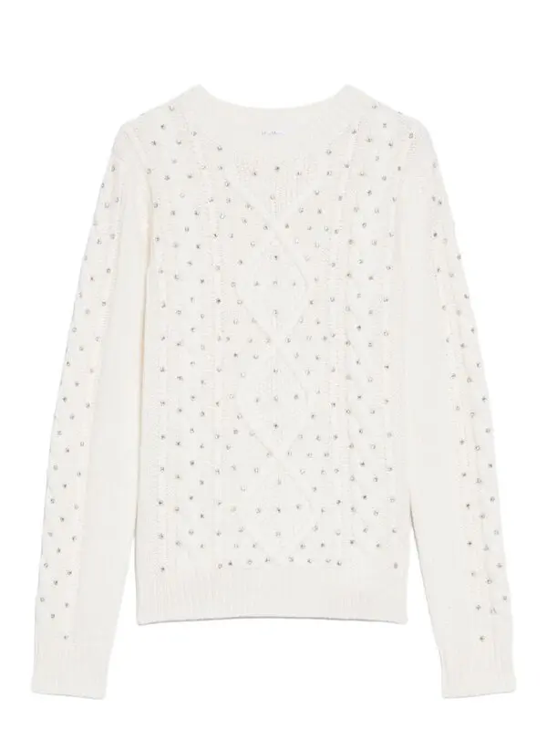 Max Mara Embellished Crewneck Jumper - White