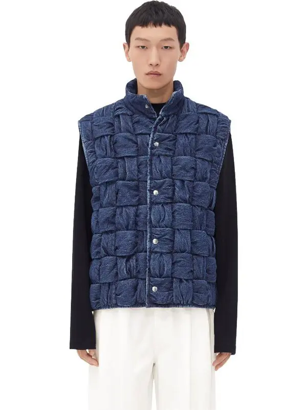 Bottega Veneta Intrecciato Denim Gilet - Blue